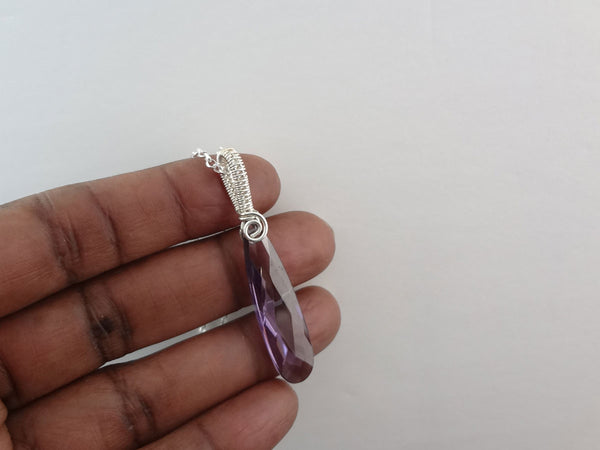 Violette sterling silver necklace pendant in purple
